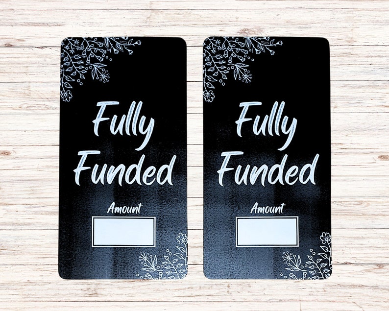 Fully Funded Slip Cards Laminated Placeholders Cash - Etsy Australia