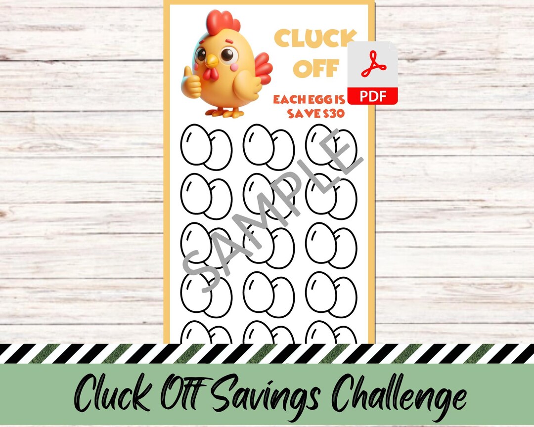 Cluck off Savings Challenge A6 Printable PDF - Etsy