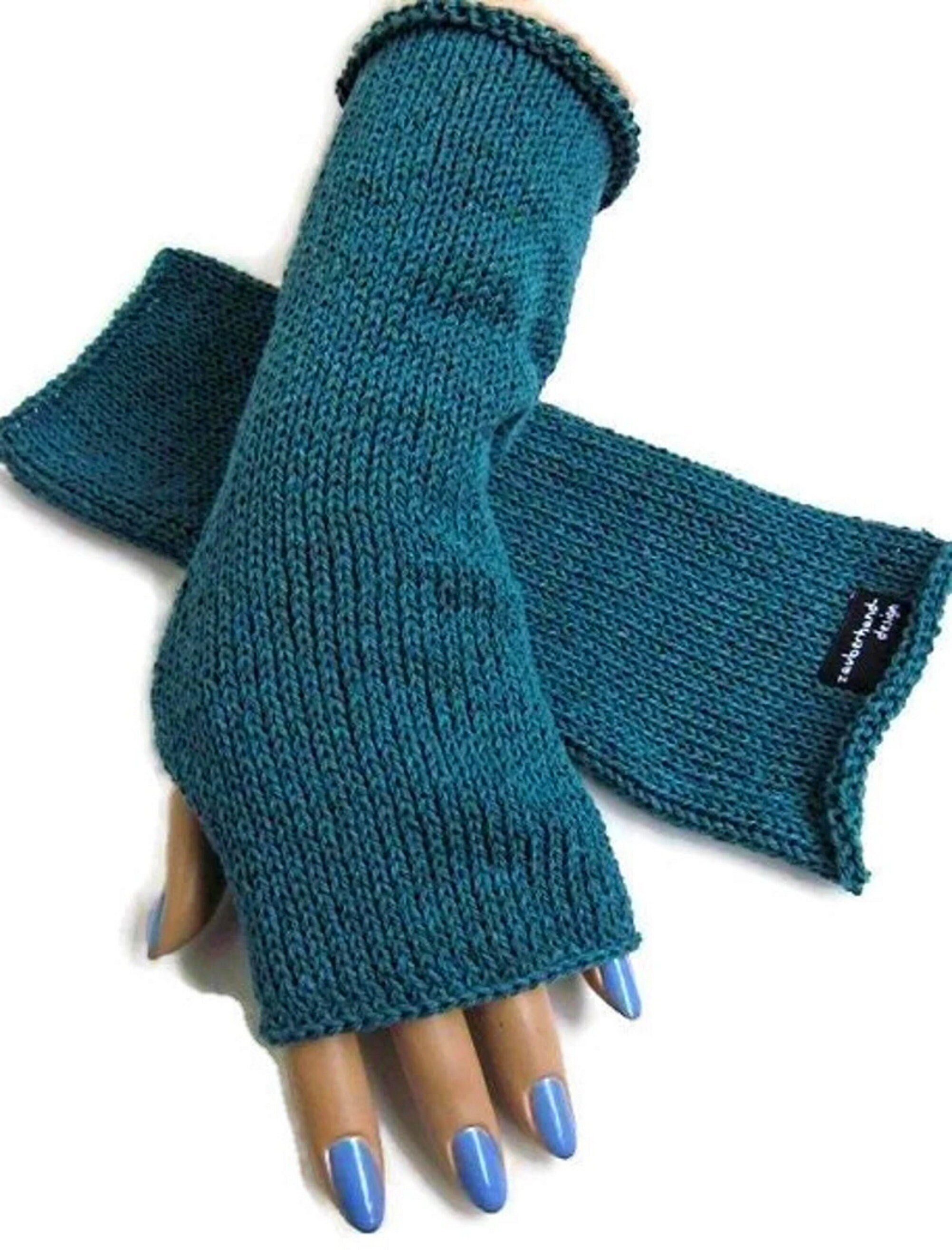 Cotton Armwarmers Fingerless Mittens Thumbhole Fall Mittens - Etsy
