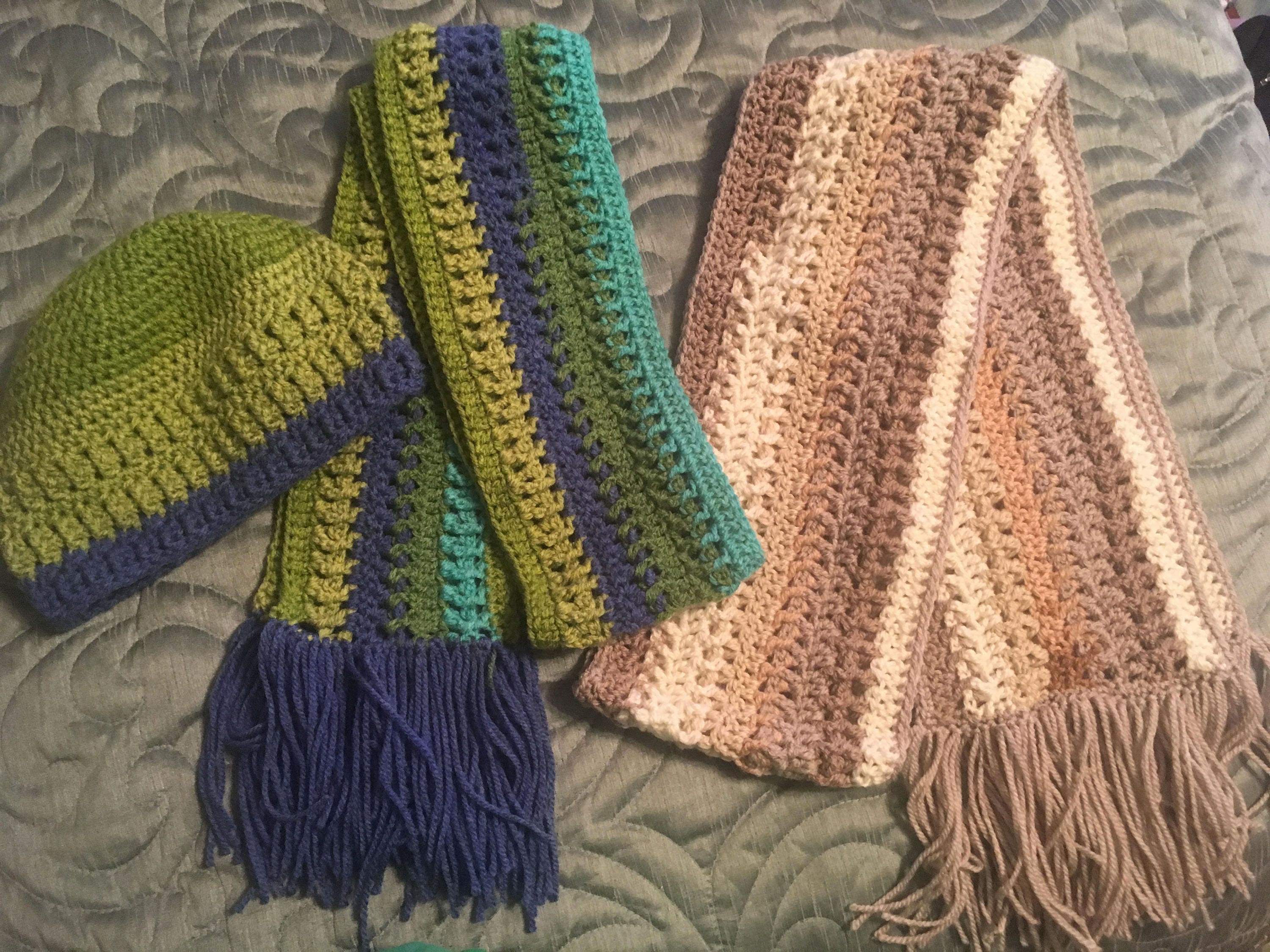 Two Sided Textured Scarf Pattern, Single Caron Cake, Unisex Scarf, Men ...