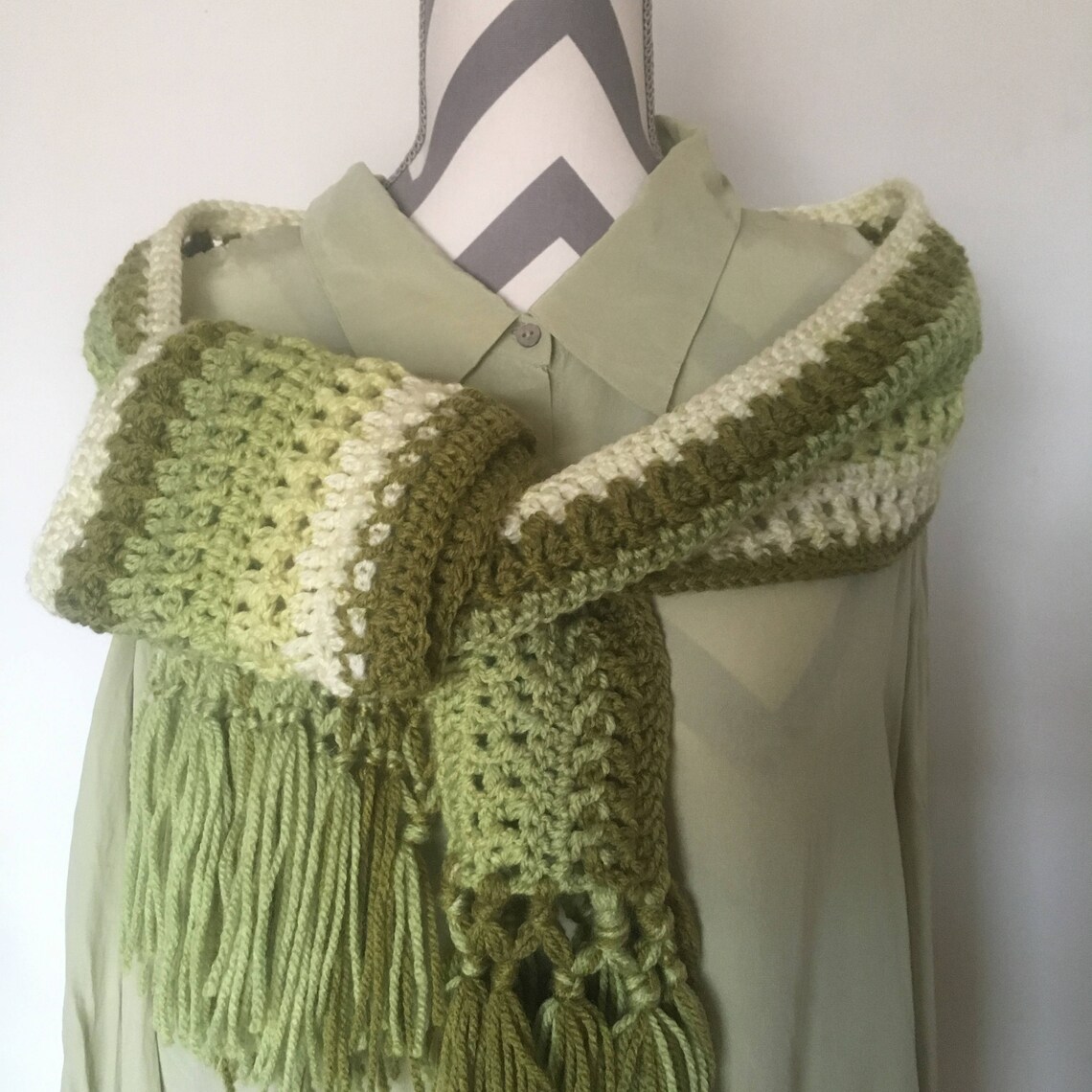 Two Sided Textured Scarf Pattern, Single Caron Cake, Unisex Scarf, Men ...