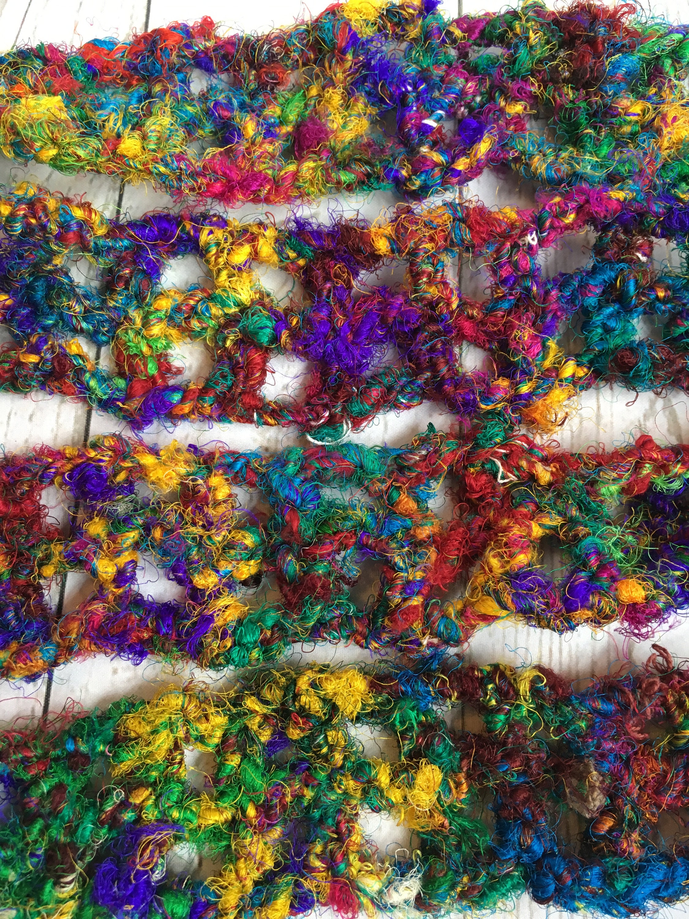 Sari Silk Boho Scarf Pattern, Crochet Pattern, Silk Scarf Pattern, Sari ...