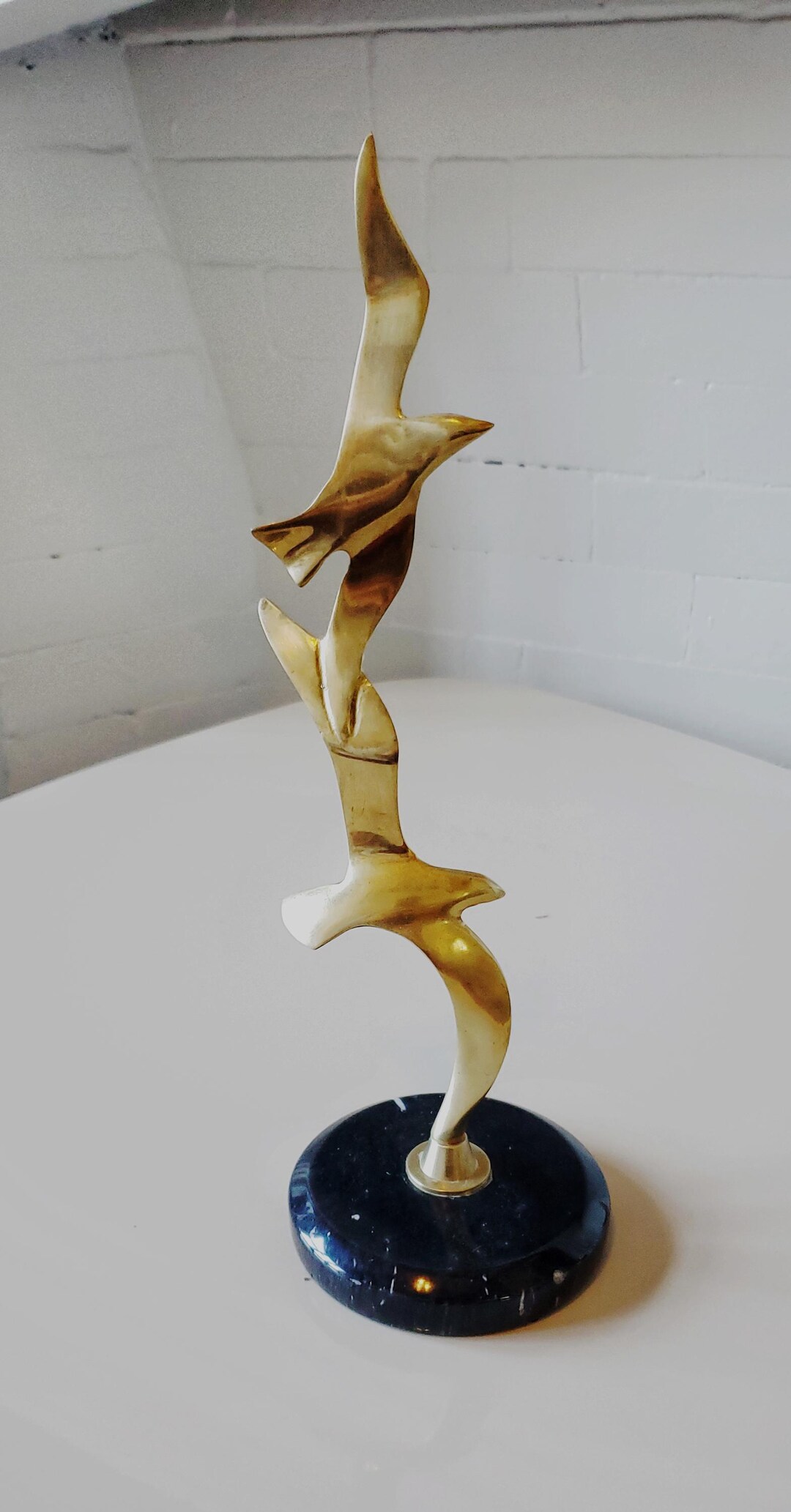 Birds in Flight | Vintage Brass Statue With Marble Base - Etsy