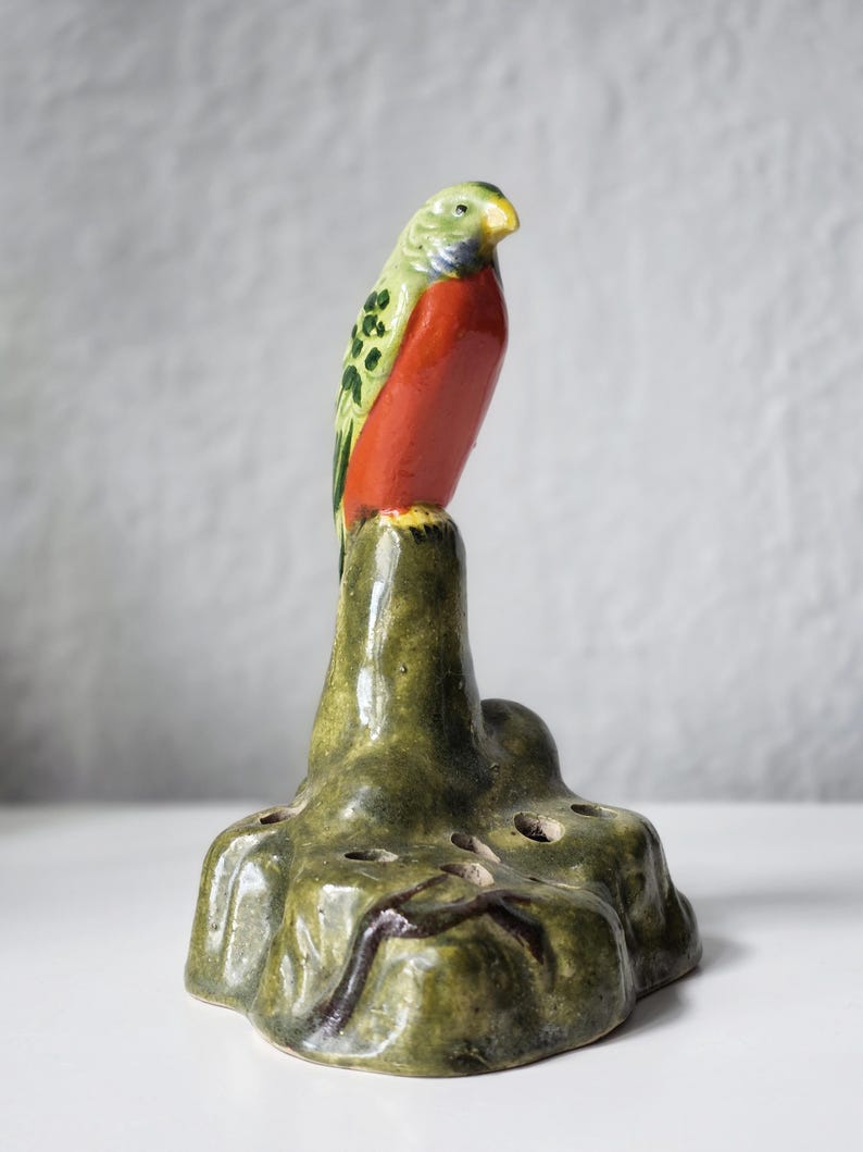 Vintage Parrot Flower Frog | Made in Japan - Etsy