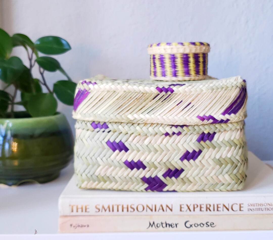 Handmade Natural Grass Baskets | With Lids - Etsy