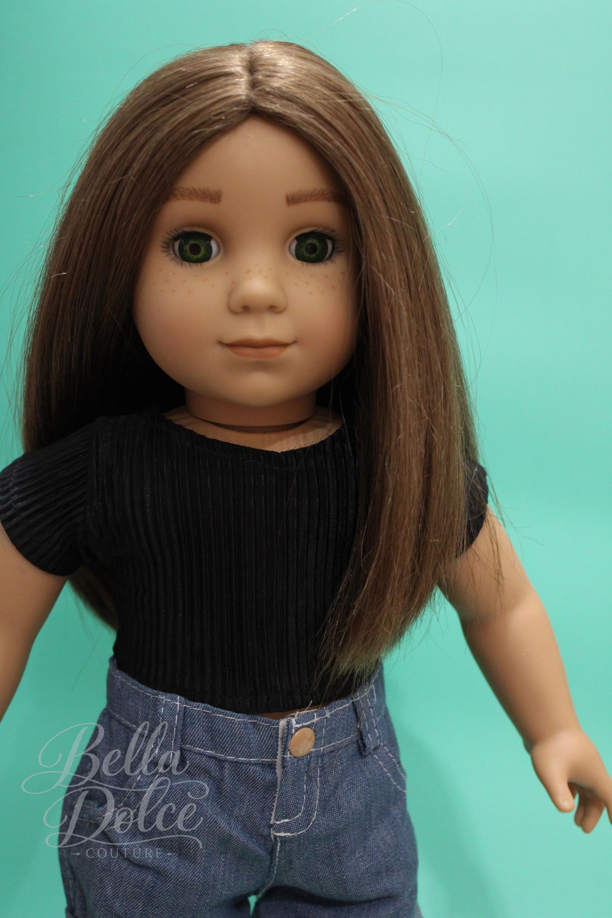 Custom 18” AG Doll • OOAK Green Eyes • Logan Base • Brown Hair ...