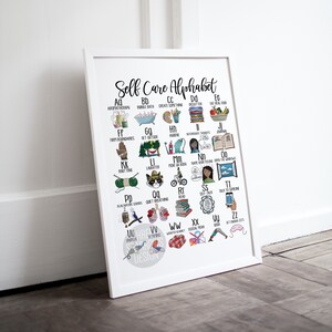 Self Care Alphabet Abc's of Self Care Mental Health Art - Etsy