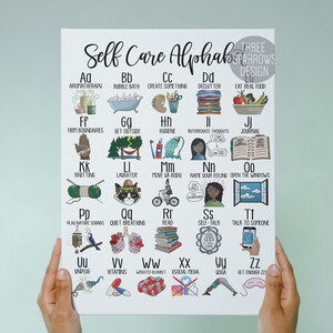Self Care Alphabet Abc's of Self Care Mental Health Art Alphabet Poster ...