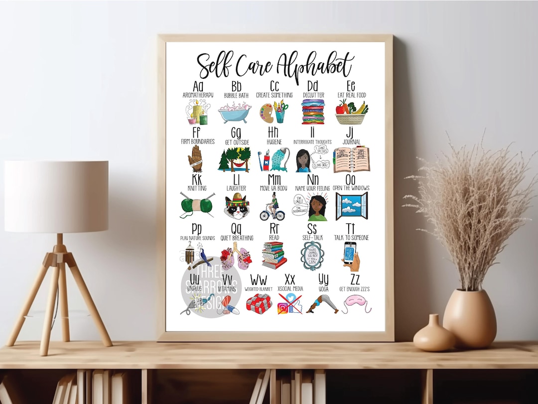 Self Care Alphabet Poster: Mental Health Art Print - Etsy