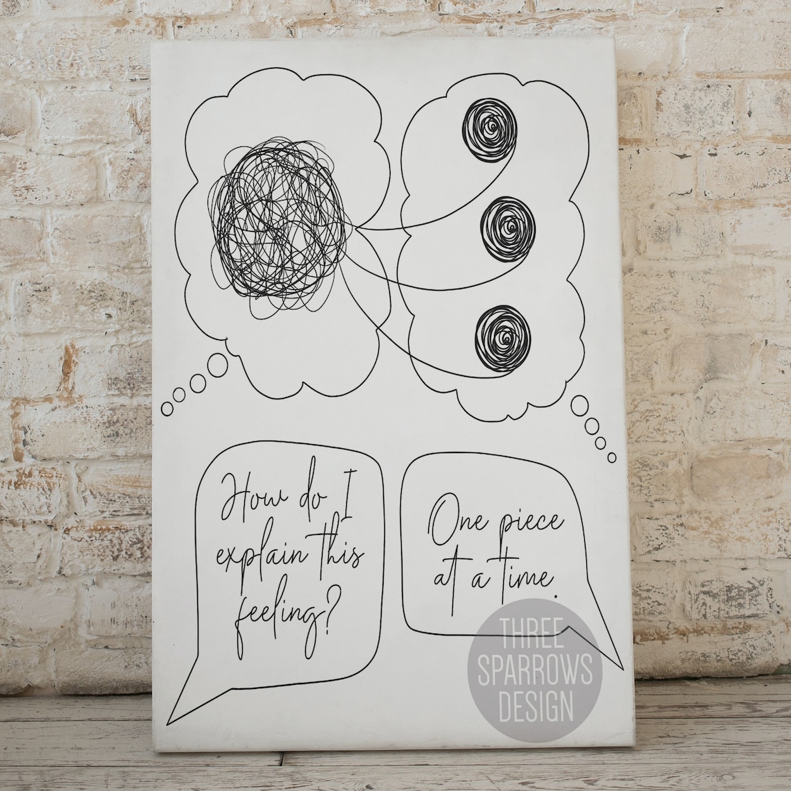 Therapy Yarn Art Print: Untangling Thoughts, Counselor Office Decor - Etsy