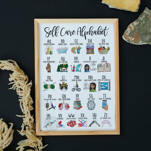 Self Care Alphabet Abc's of Self Care Mental Health Art Alphabet Poster ...