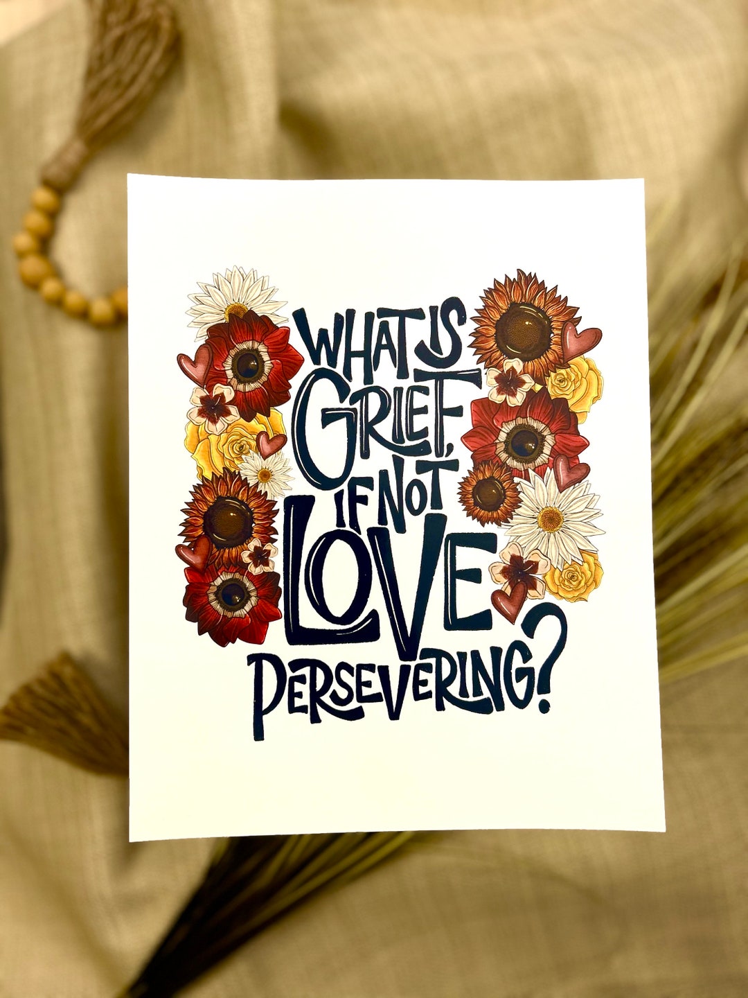 Grief Quote Print: Hand Lettered Memorial Gift - Etsy