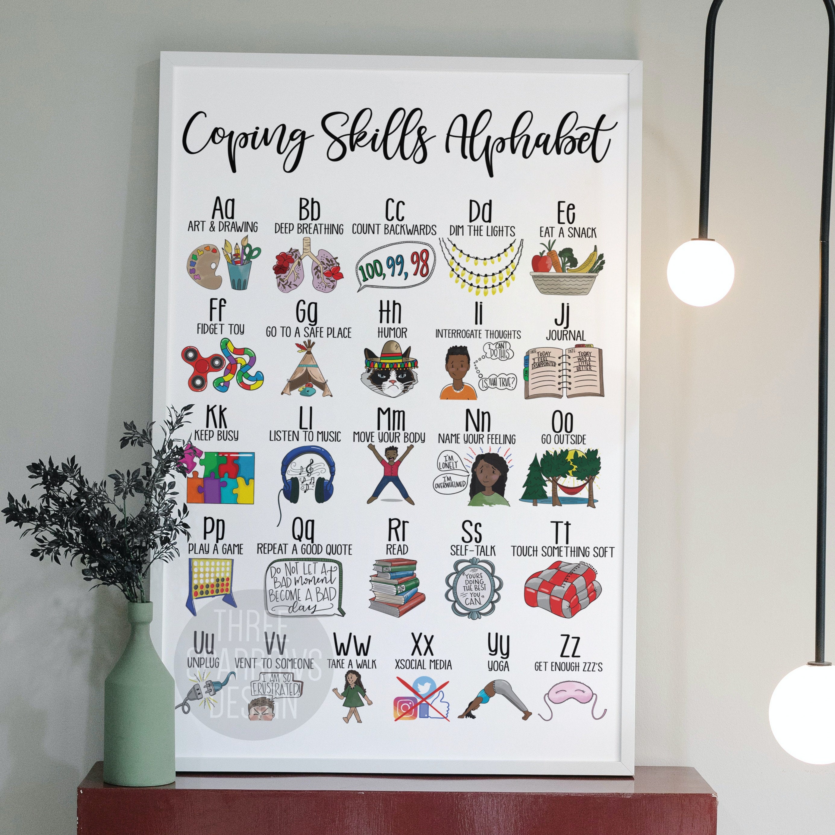 Coping Skills Alphabet Poster| Coping Skills for Kids sold by BilCole ...