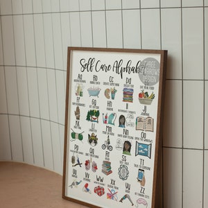 Self Care Alphabet Abc's of Self Care Mental Health Art Alphabet Poster ...