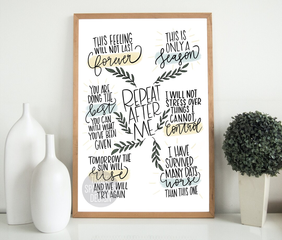 Positive Mantra Quotes Wall Art Radical Acceptance Statements ...