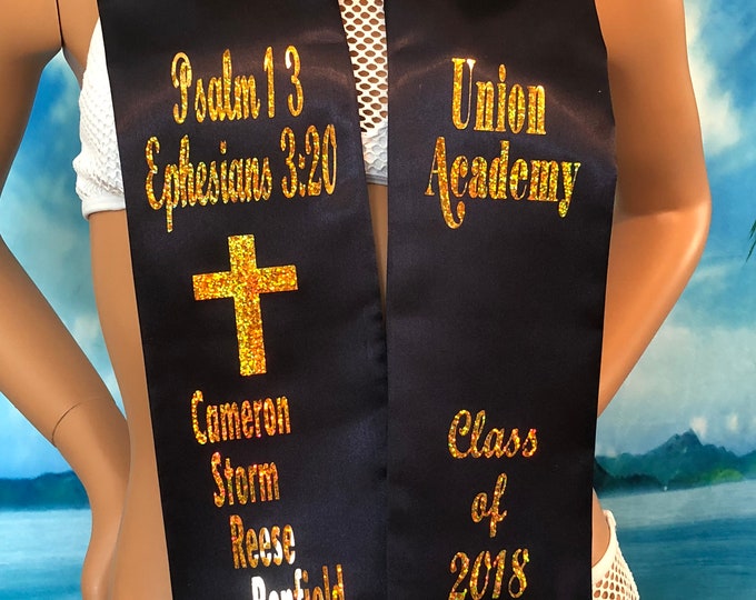 Graduation Stole Graduate Pageant Stole Senior Sash BLING - Etsy