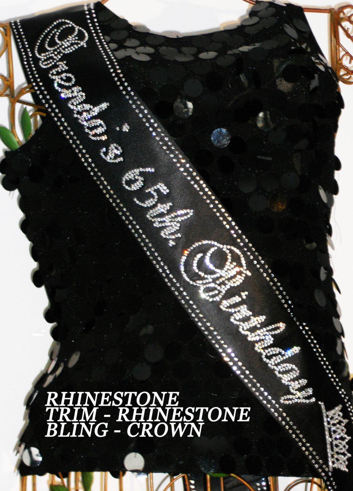 Rhinestone Birthday Sash, Trim, Graphics, Bow Available at Add'l Cost ...