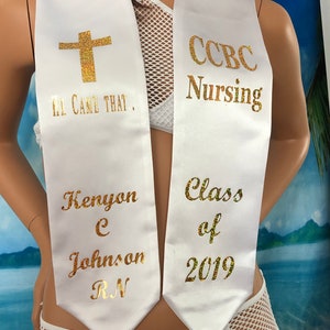 Graduation Stole, Graduate, Psychology Stole, Senior Sash, BLING ...