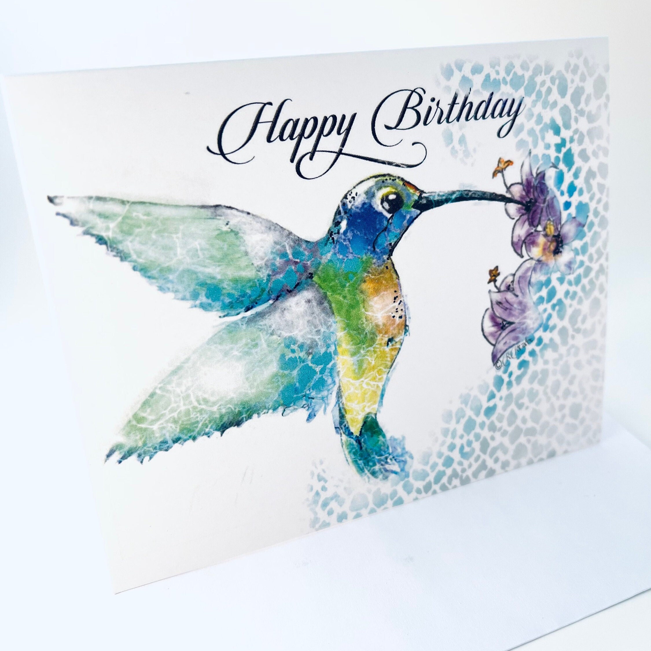 Tarjeta de feliz cumpleaños / Acuarela Colibrí Deisgn / O elija entre ...