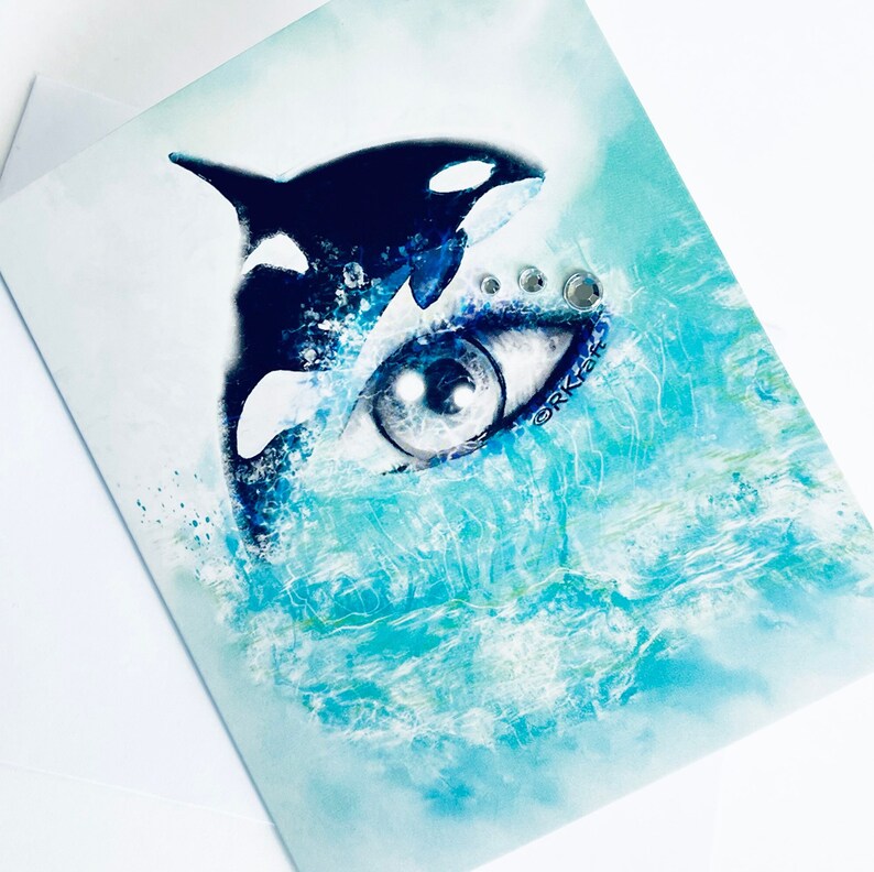 Orca & Waves Eye of the Ocean Art Print With a Matching Bonus Orca ...