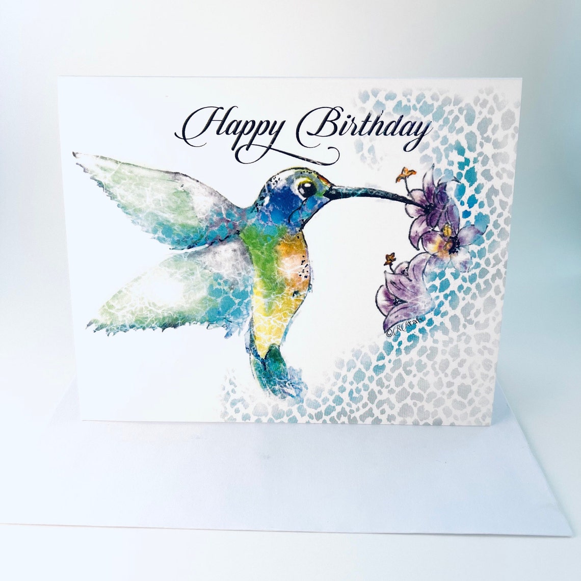 Happy Birthday Card Watercolor Hummingbird Deisgn OR Choose From Other ...