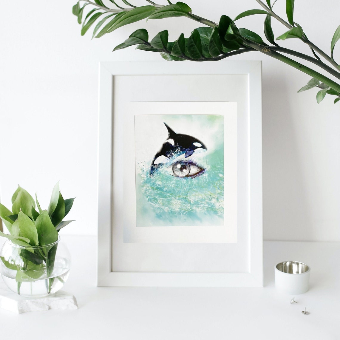 Orca & Waves Eye of the Ocean Art Print With a Matching Bonus Orca ...
