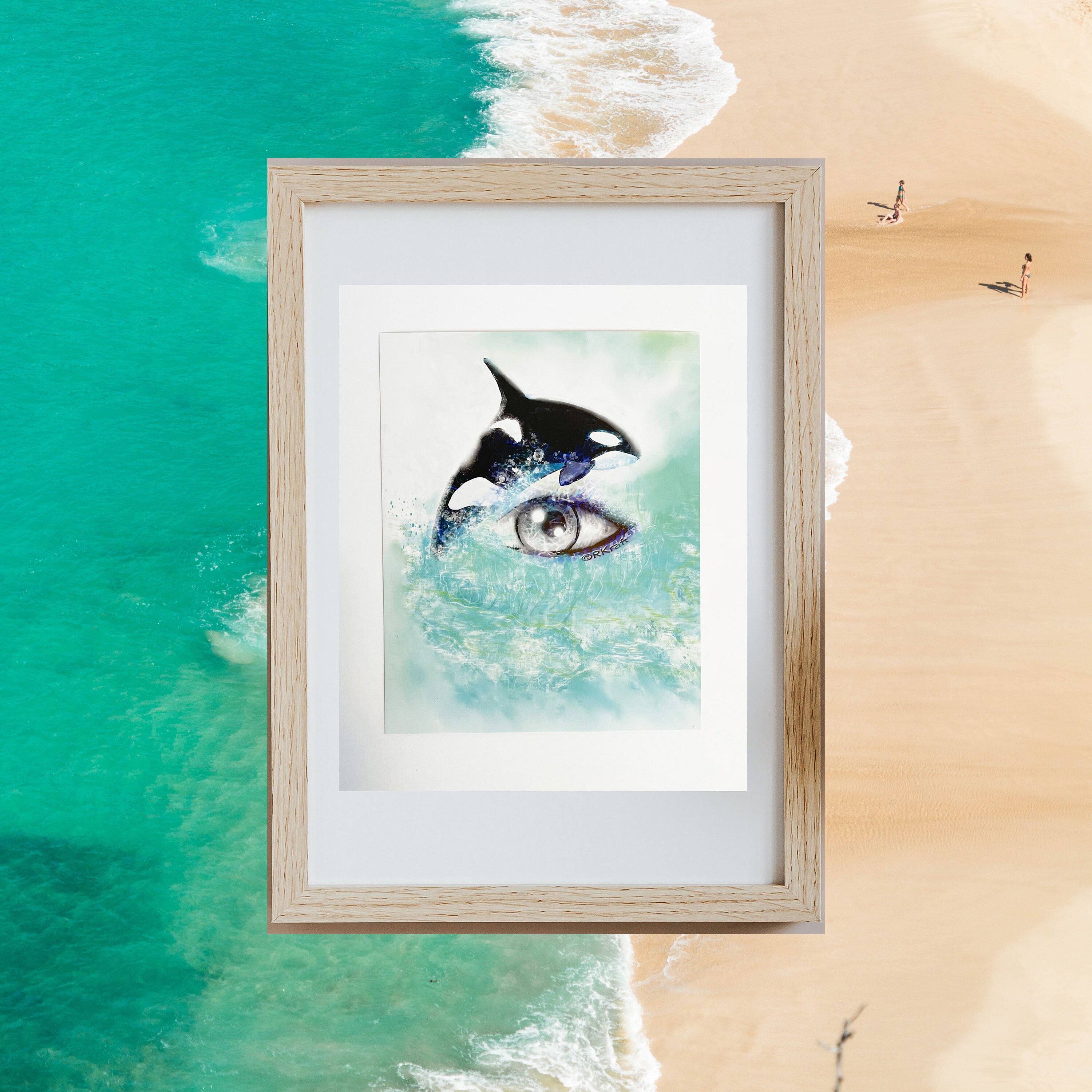 Orca & Waves Eye of the Ocean Art Print With a Matching Bonus Orca ...
