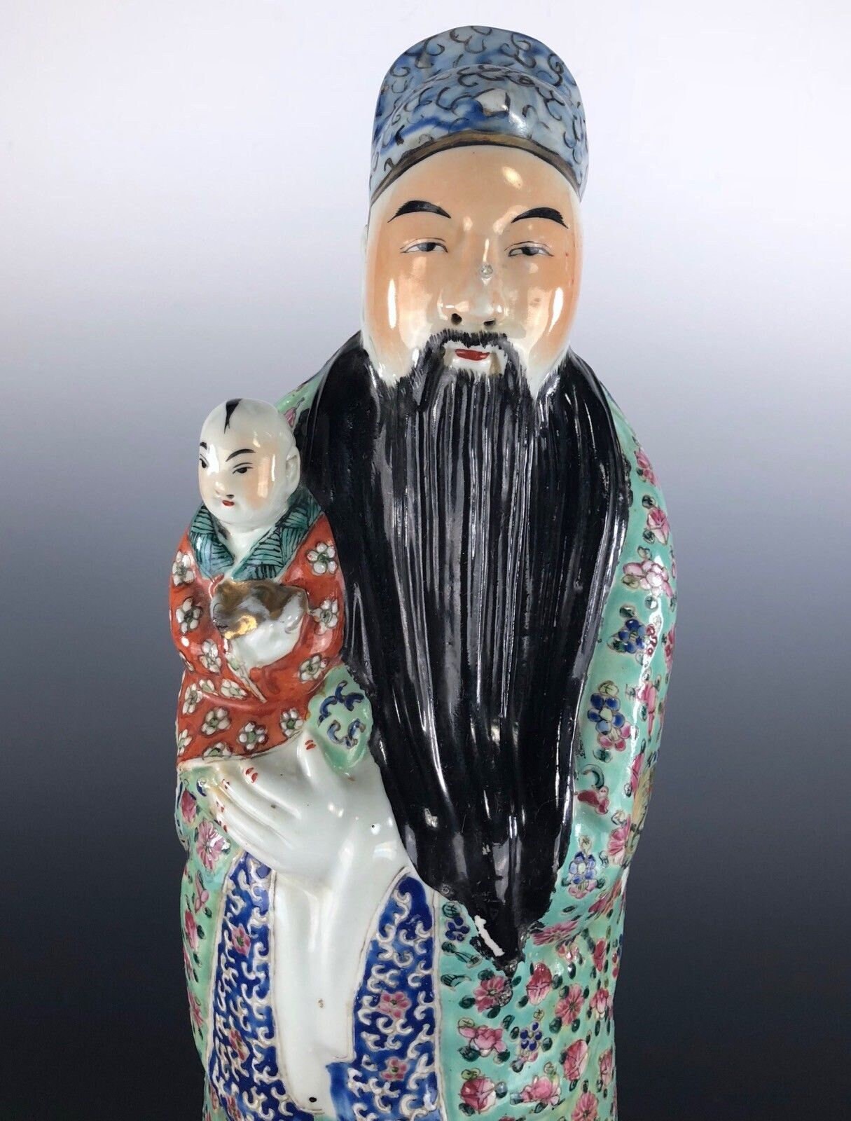 Antique HUGE CHINESE STATUE Fuxing God of Prosperity