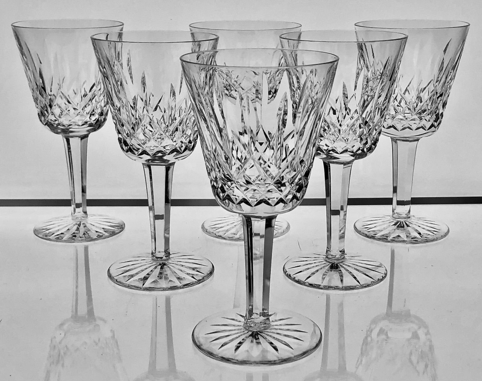 Vintage WATERFORD LISMORE Pattern 6 Wine Glasses