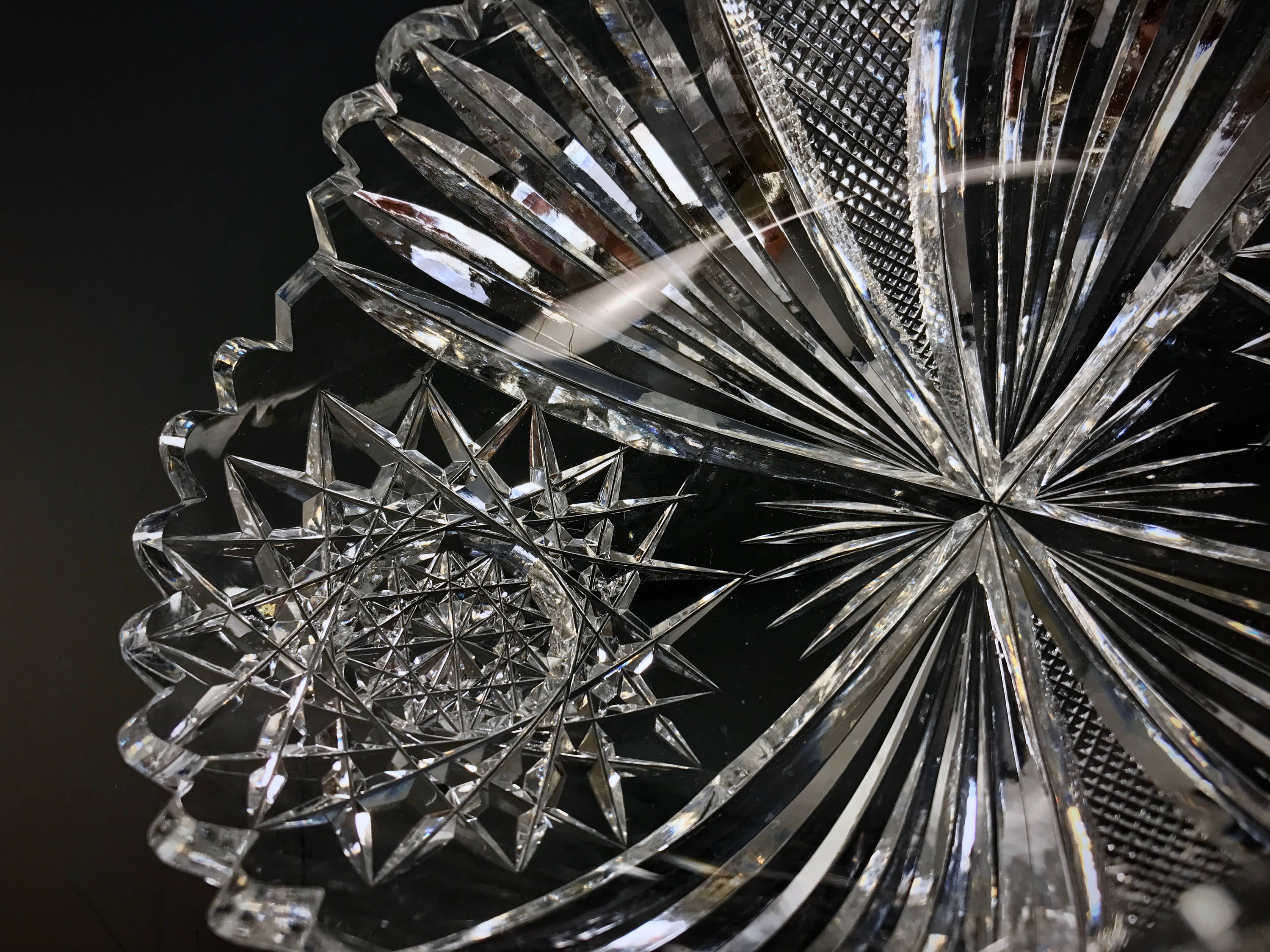 Antique PAIRPOINT Regal Pattern American Brilliant Cut Glass Rolled ...