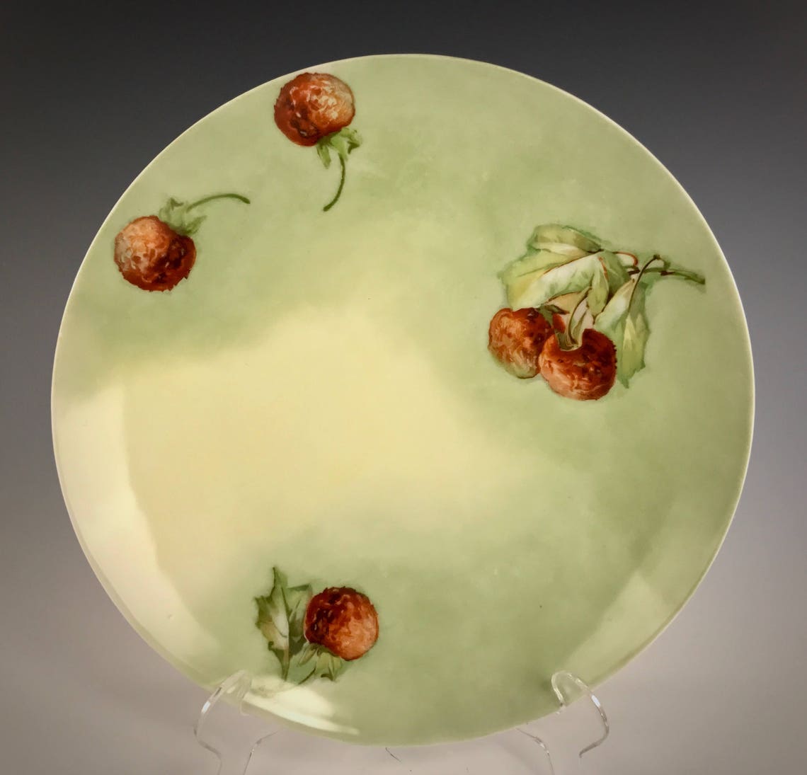 Antique Hand Painted Plate Raspberries IMPERIAL PSL Porcelain Austria ...