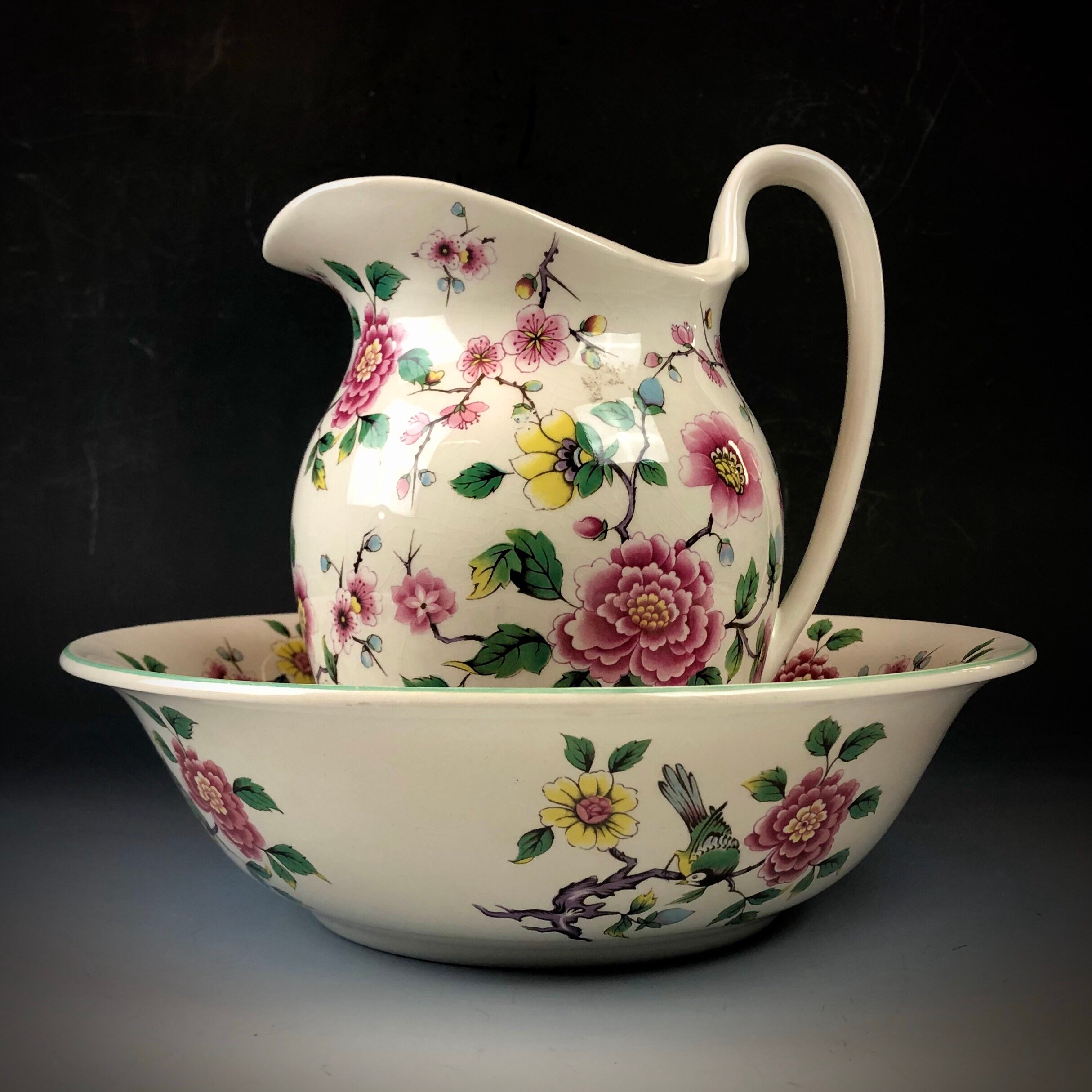 Vintage James Kent Staffordshire Wash Set w Pitcher and Basin - Old ...