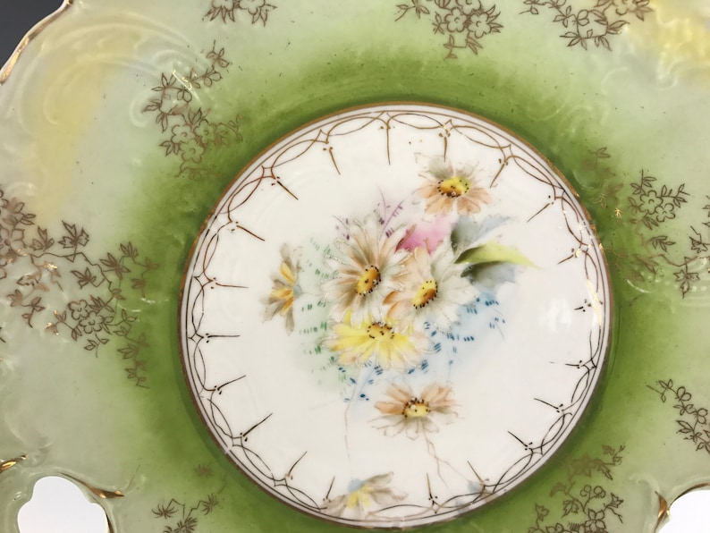 VICTORIAN CAKE PLATE German Porcelain With Daisy Decoration Gilding - Etsy