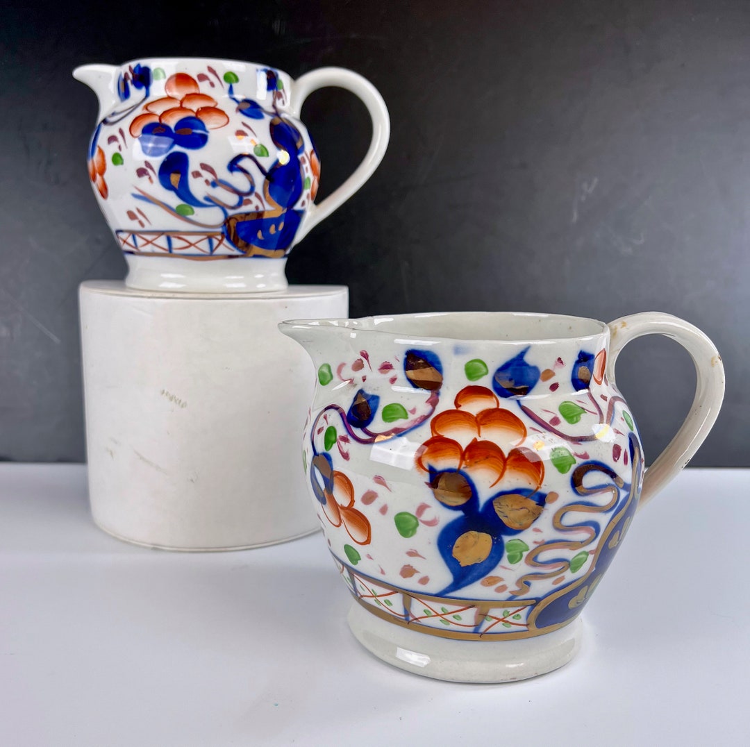 Antique Gaudy Welsh Jugs Charles Allerton & Sons Staffordshire 2 Pcs - Etsy