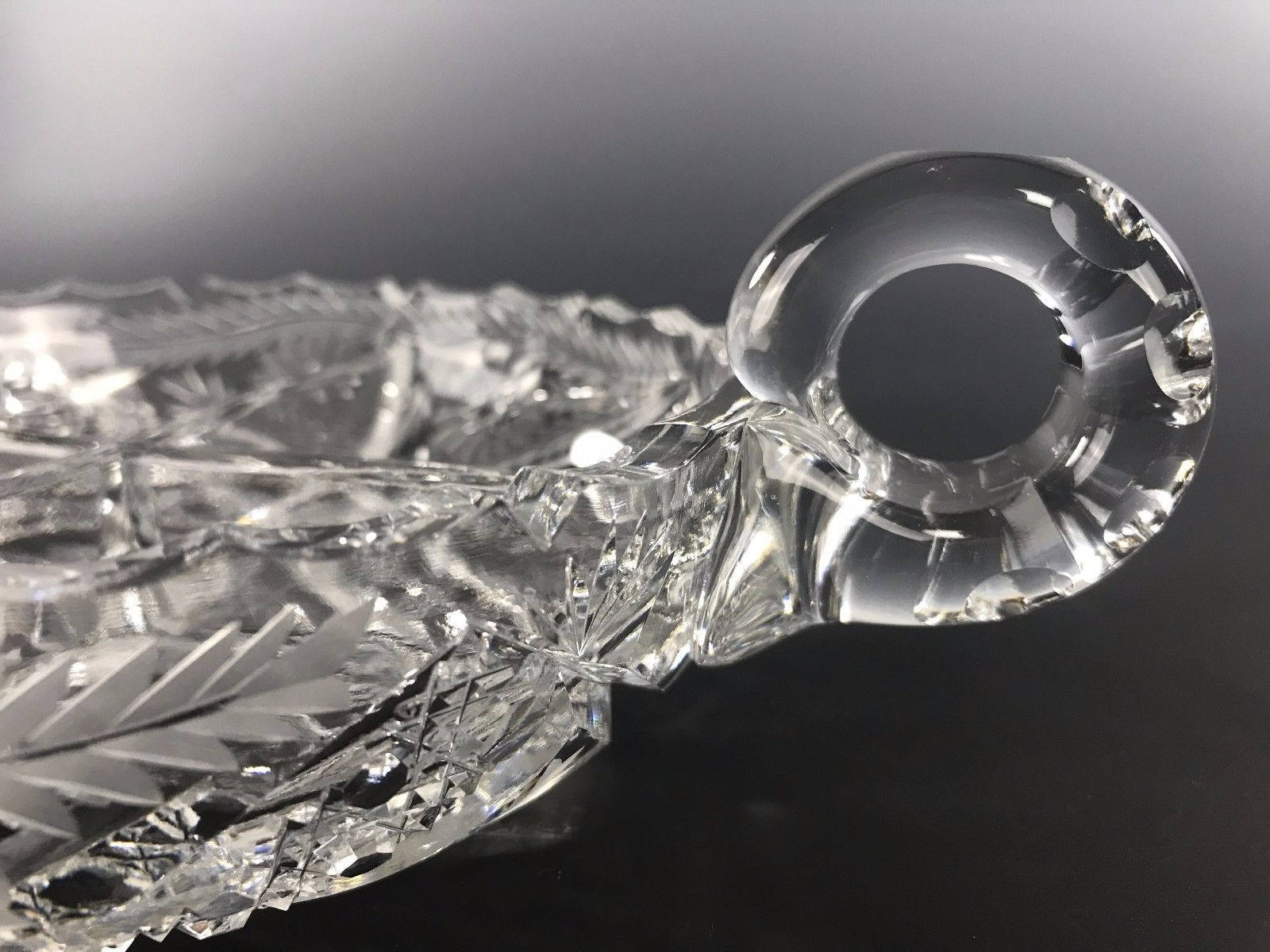 Fry Cut Glass PERSHING Pattern American Brilliant Caboret Divided Dish ABP