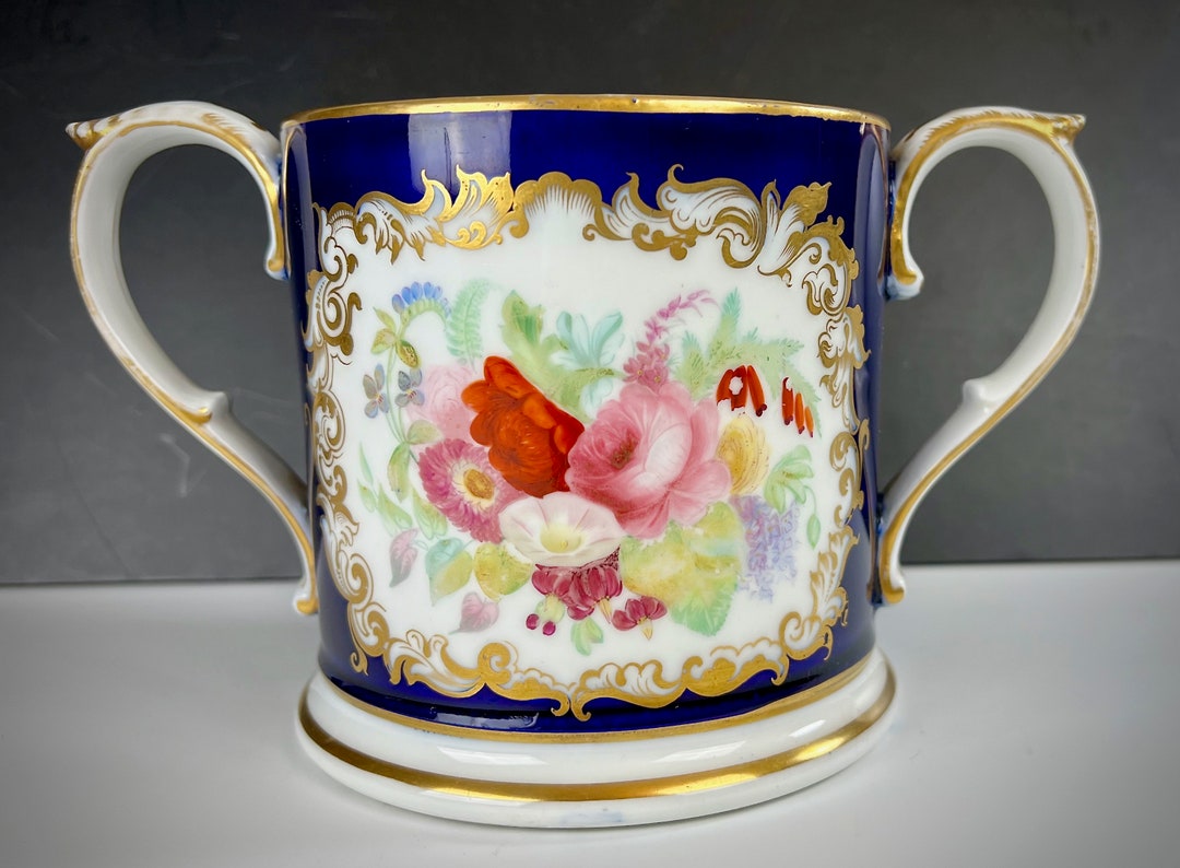 Antique Grainger & Co. Worcester Porcelain Two-handled Cup Hand Painted ...