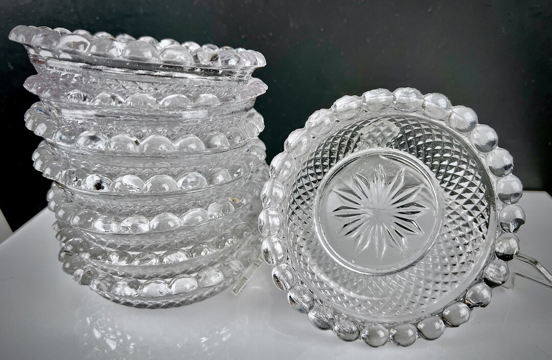 Antique EAPG Flint Glass Butter Pats or Sauce Dish Set of 9 - Etsy