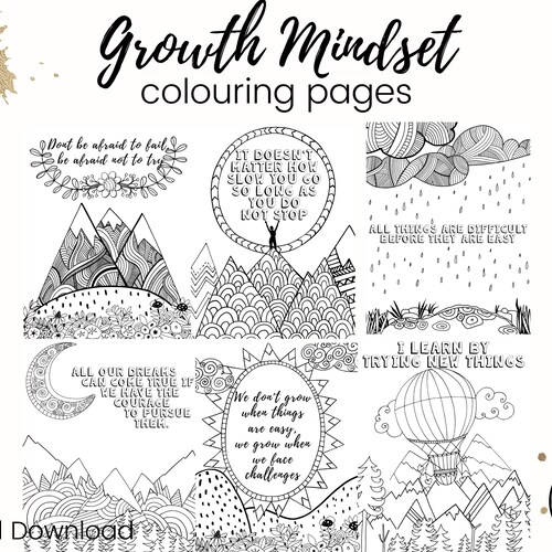 Growth Mindset Coloring Pages - Etsy