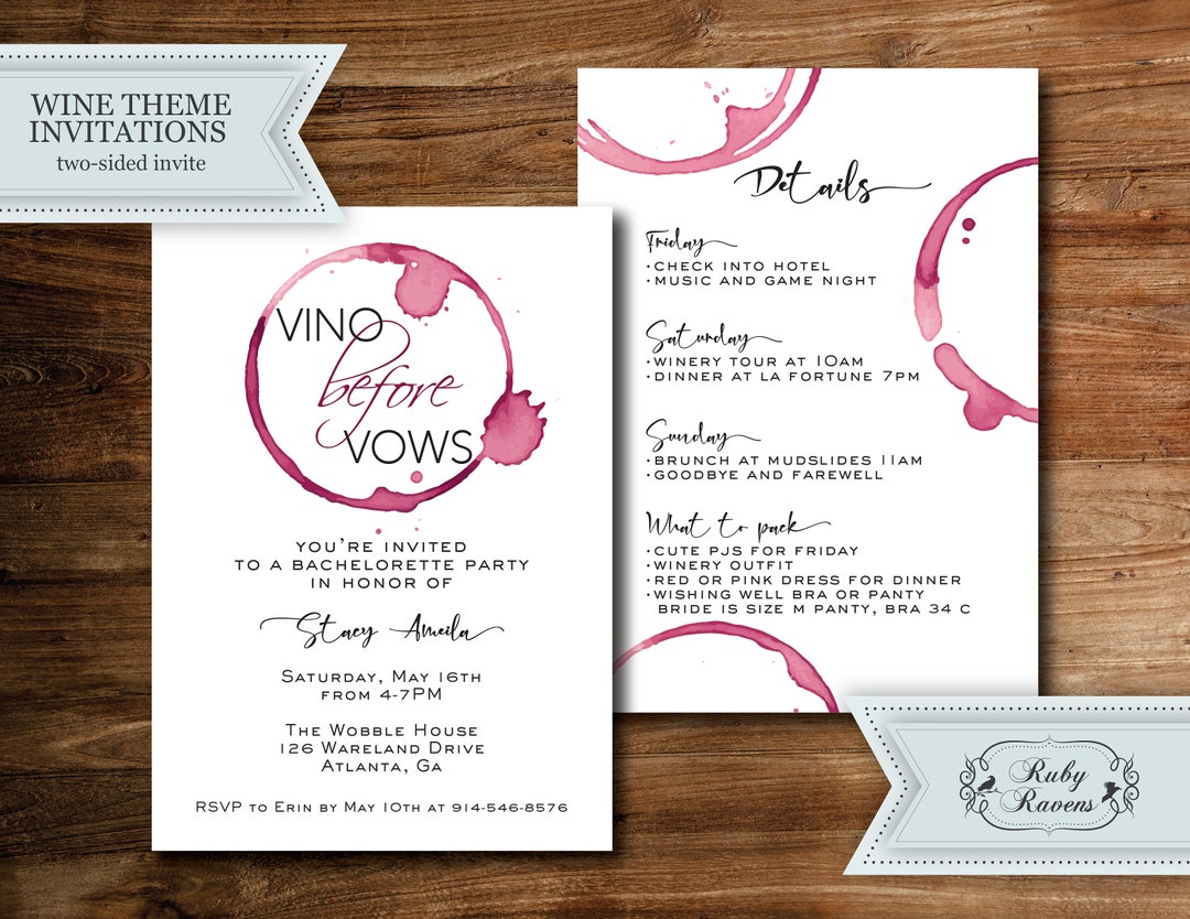 Wine Invitation, Wine Bridal Shower, Vino Before Vow, Wine Tasting ...