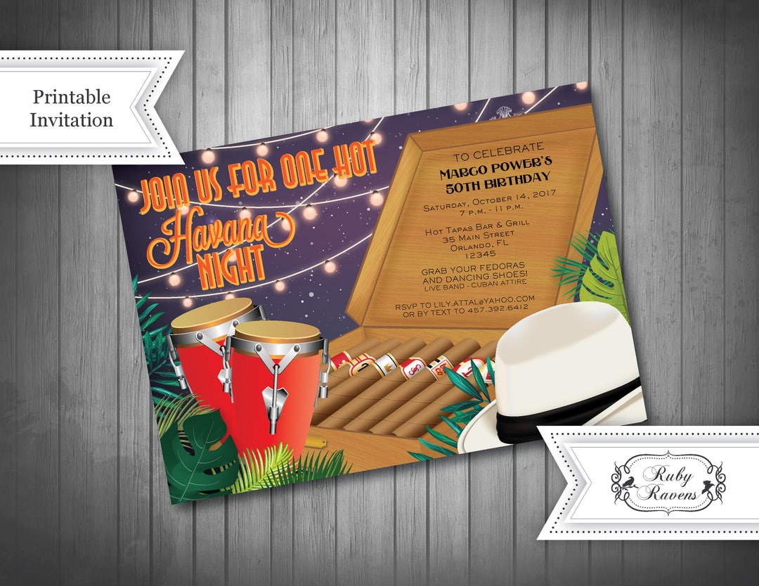 Havana Nights Invitation, Salsa Night Invitation, Havana Invitation ...