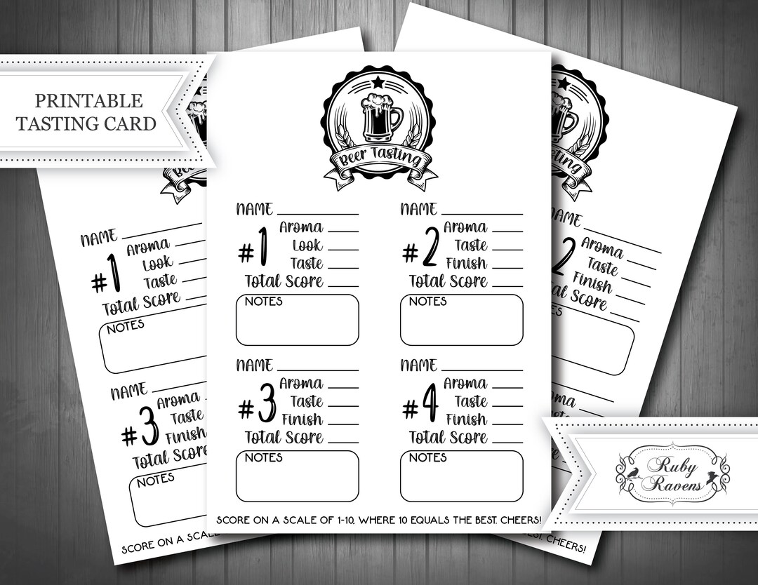 INSTANT DOWNLOAD -beer Tasting Score Card, Beer Flight, Beer Tasting ...