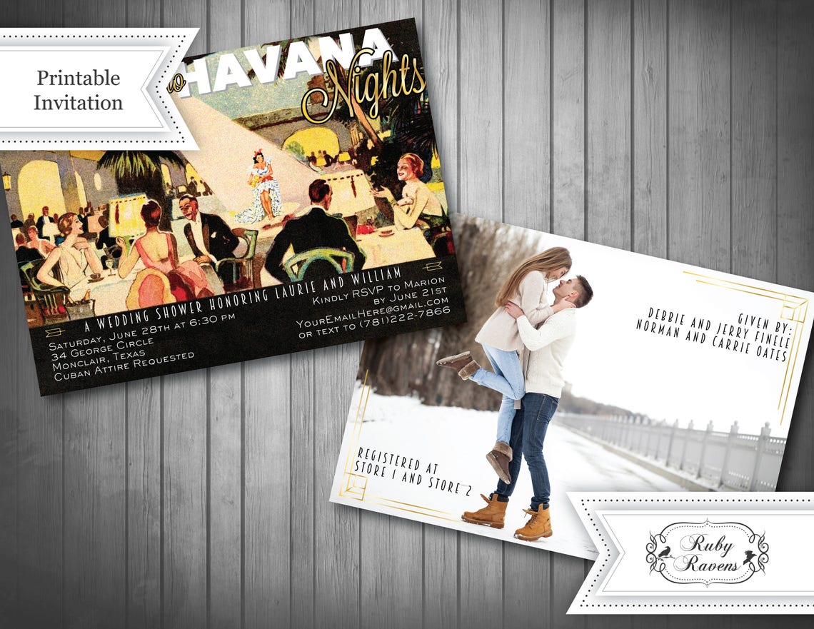 Havana Nights Invitation Salsa Night Invitation Havana | Etsy