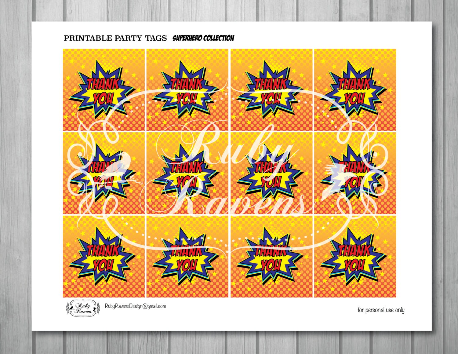 Superhero Birthday Favor Tags Super Hero Party Loot Bag Tags - Etsy