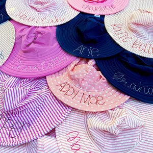 Embroidered Swim Hat With Name | Kids Sun Hat | Baby Swim Hat | Pink ...