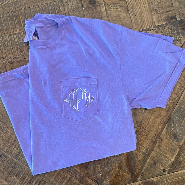 Monogram Pocket Tee - Etsy