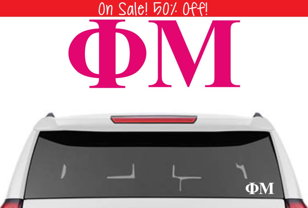 50% OFF! Phi Mu Decal | ΦΜ Decal | Sorority Car Decals, Sorority Vinyl Decal, Sorority Laptop ...