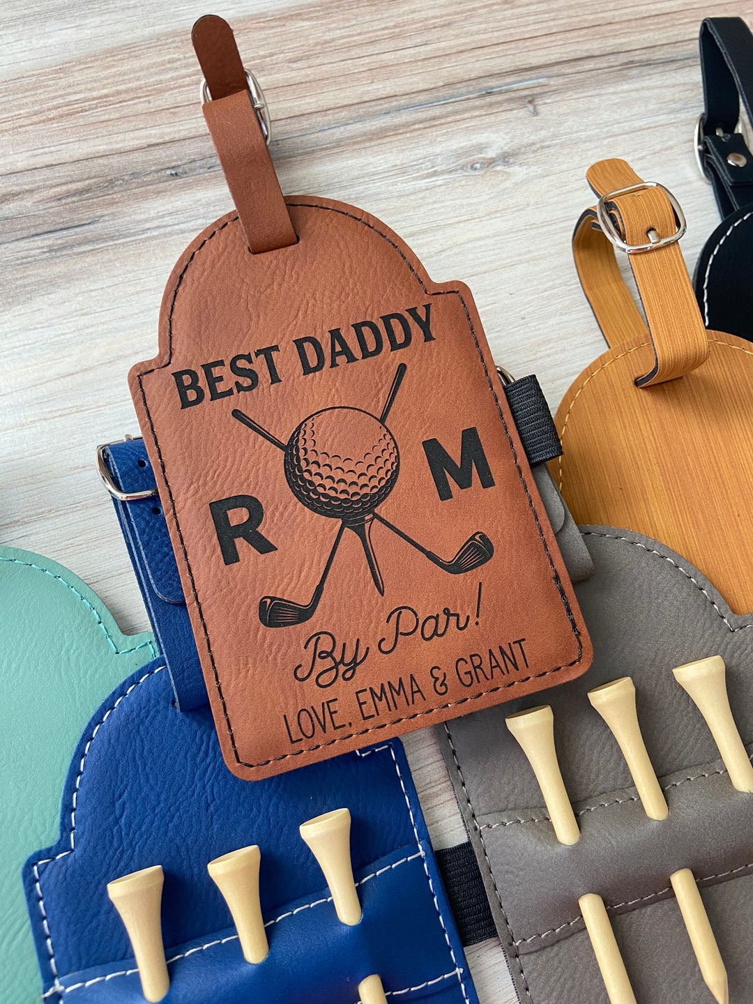 Best Daddy by Par Golf Bag Tag & Golf Tee Holder | Personalized Golf ...