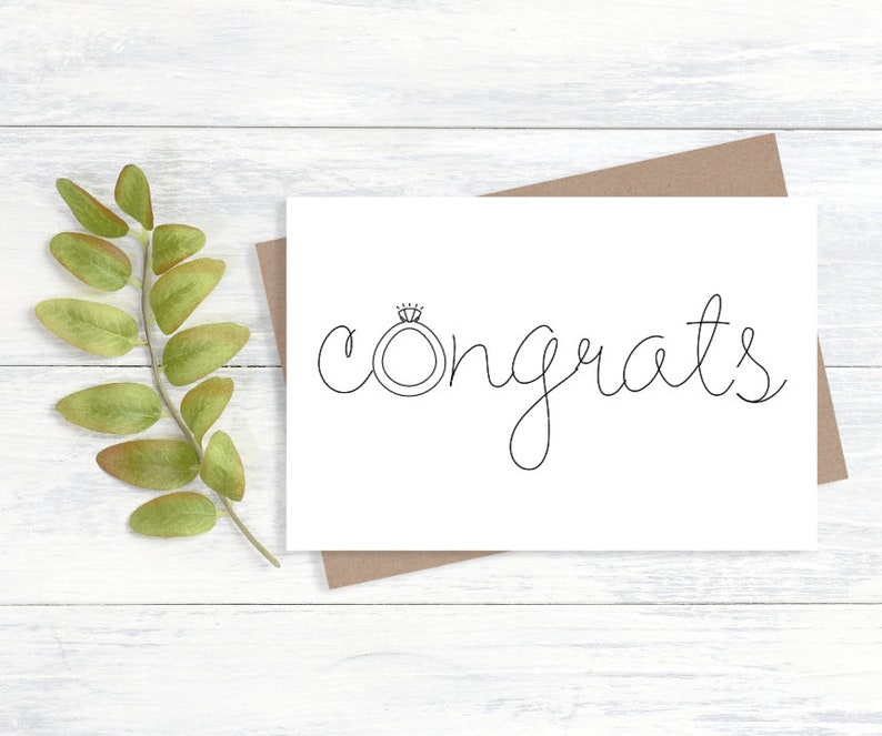 Congrats Card Congrats Ring Card Engagement Card Wedding - Etsy