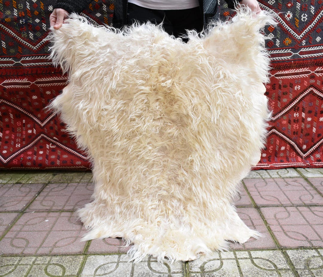 Angora Goat Leather Goatskin Fur, 2 X 3 Ft, Pelt Hide 100% Natural Goat ...