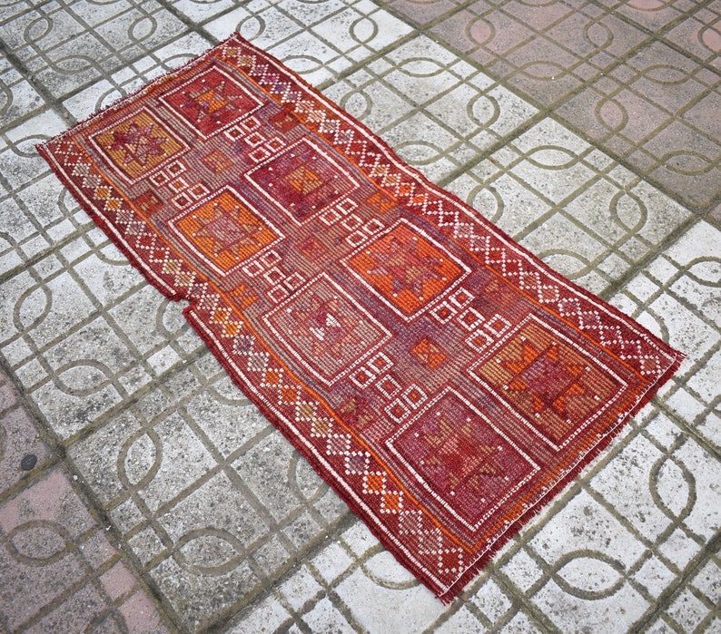 Fabulous Antique Cicim Kilim Rug, 17'' X 37'' Anatolian Sivrihisar ...
